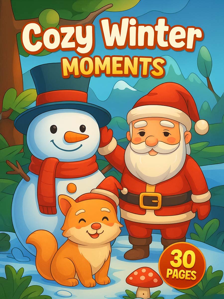 Cozy Winter Moments – 30 Kids Winter Coloring Pages - Smart Kid Printables