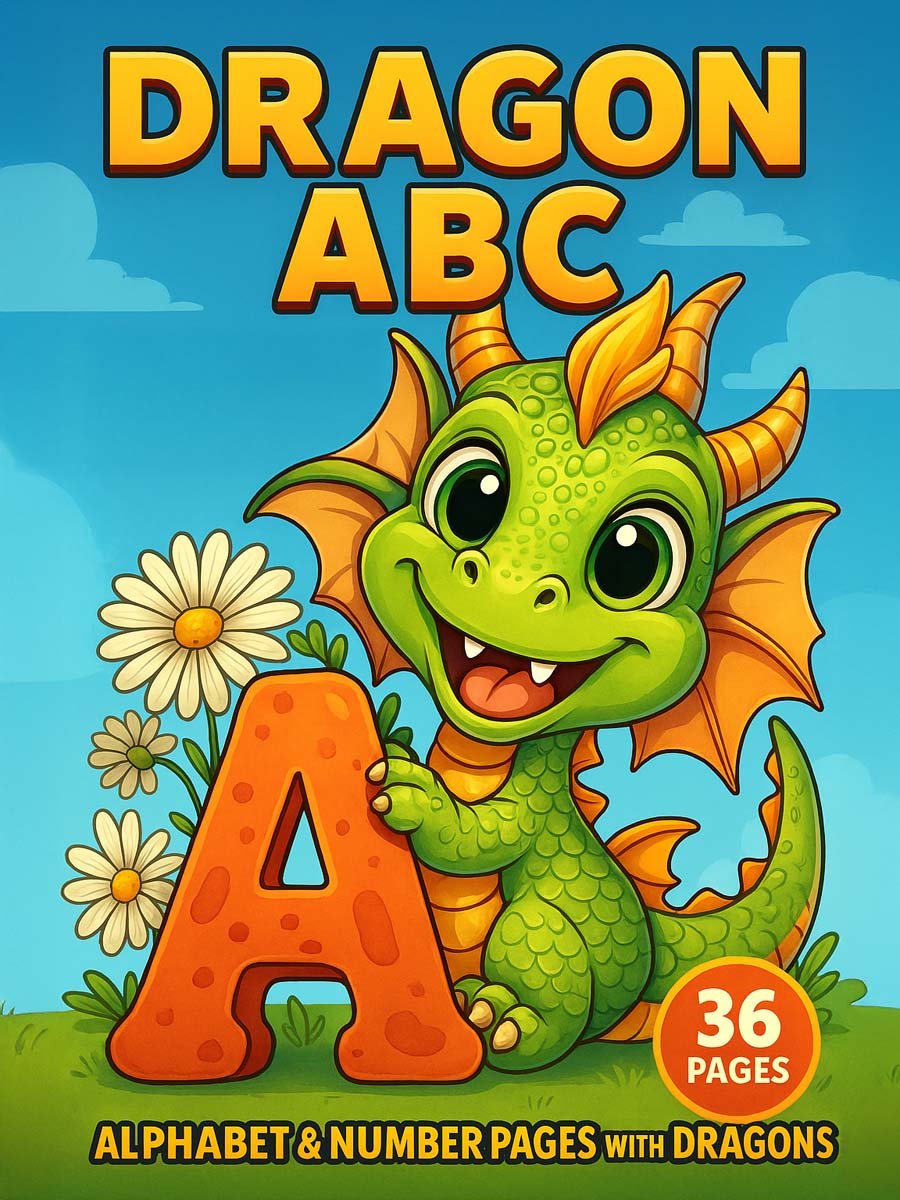 Dragon ABC – 36 Alphabet & Number Pages with Dragons - Smart Kid Printables