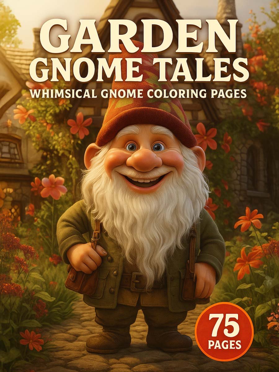 Garden Gnome Tales – 75 Whimsical Gnome Coloring Pages - Smart Kid ...