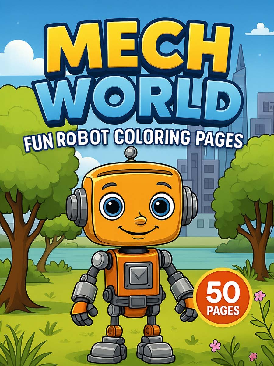 Mech World – 50 Fun Robot Coloring Pages - Smart Kid Printables