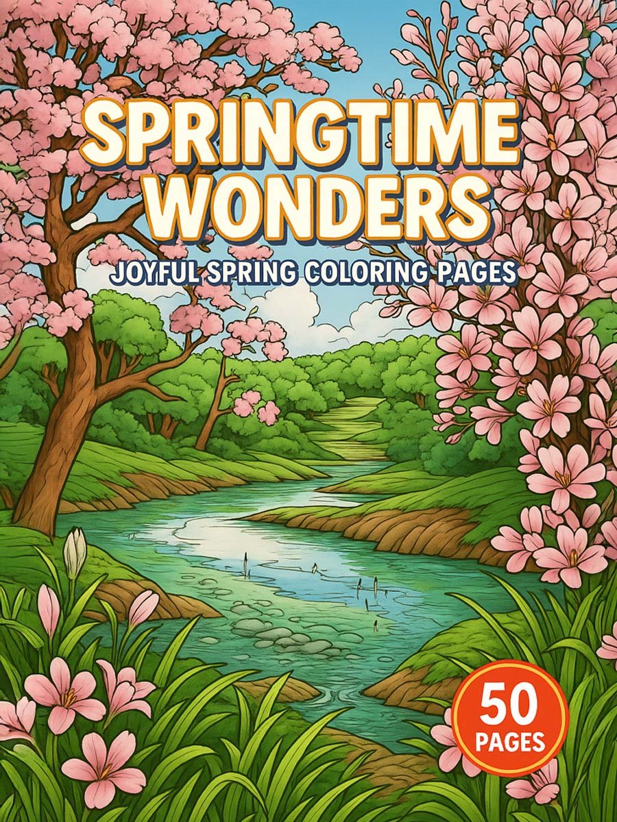 Springtime Wonders – 50 Joyful Coloring Pages - Smart Kid Printables
