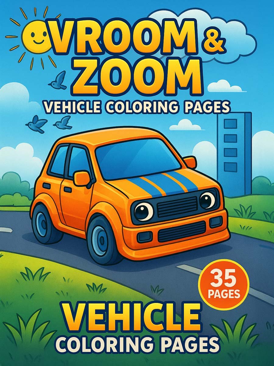 Vroom & Zoom – 35 Vehicle Coloring Pages - Smart Kid Printables
