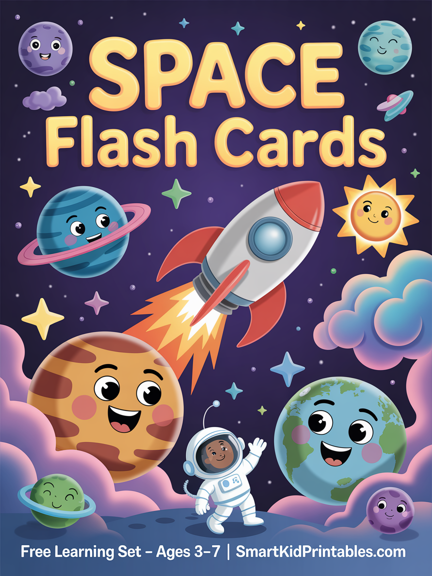 Free Space Flash Cards for Kids | Fun Solar System Learning Set for ...